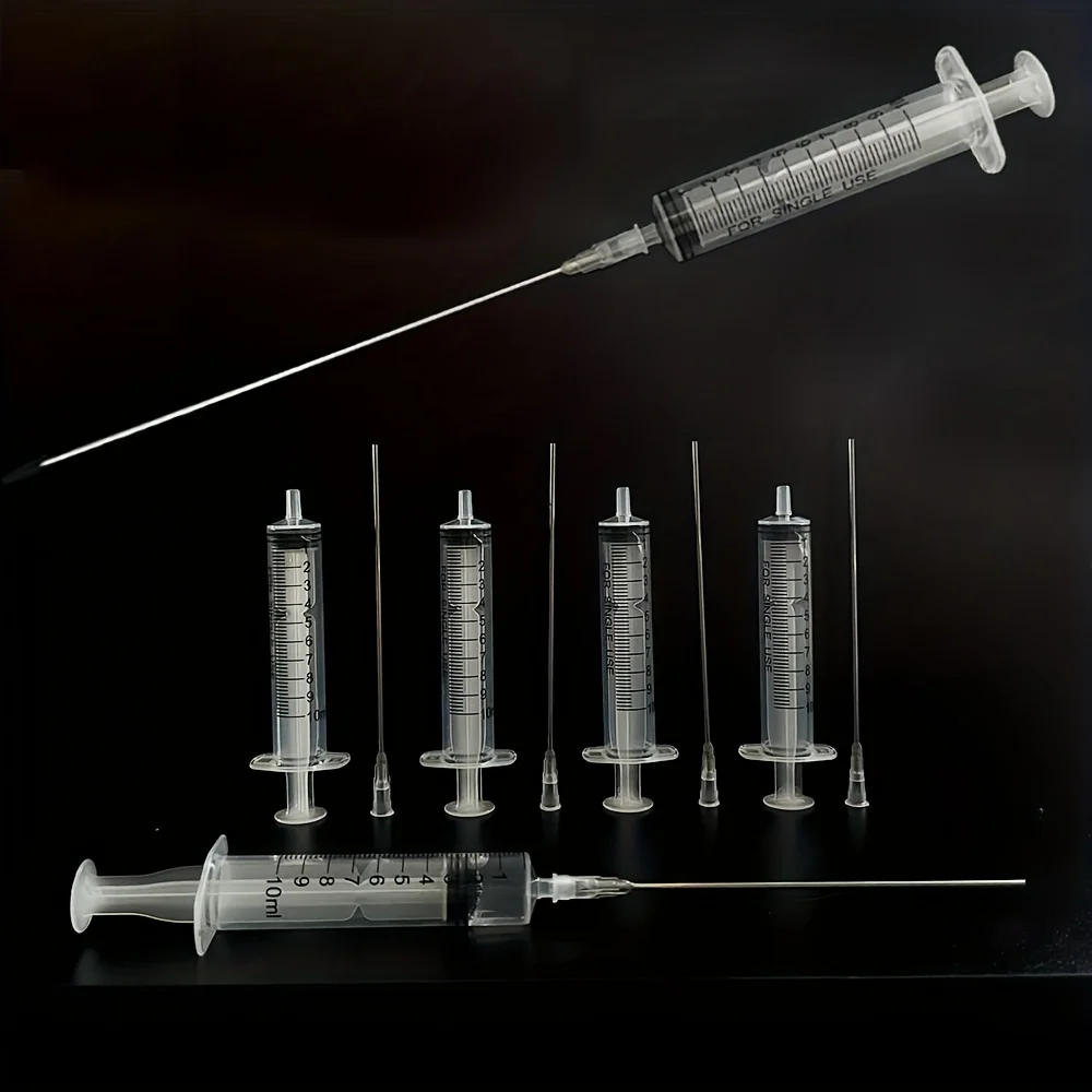 syringe set with a 10cm long needle and laboratory dispensing syringe ...