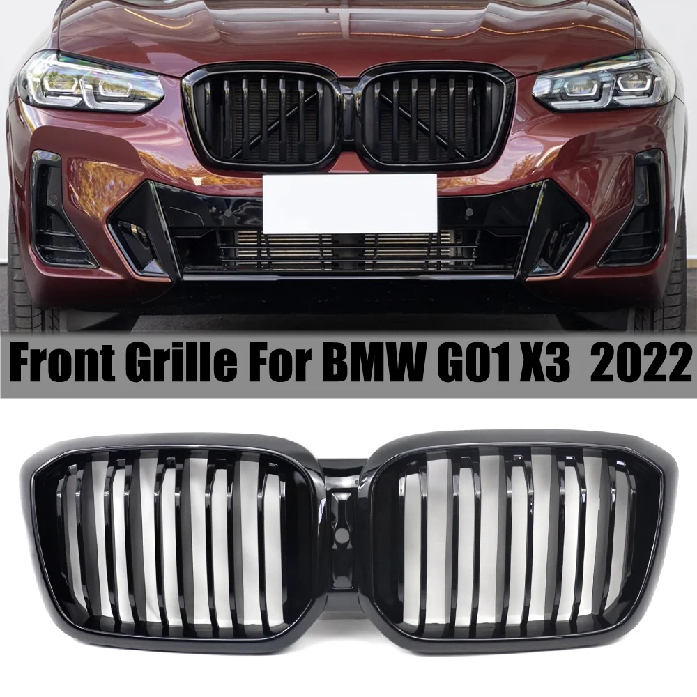 For-BMW-G01-G02-X3-X4-2022-Front-Hood-Kidney-Grille-Bumper-Grill-Single ...