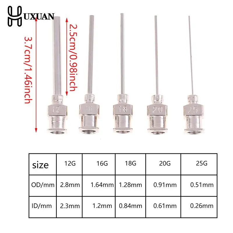 5Pcs Needle Blunt Tip Stainless Steel Syringe Dispenser Needles 12/16 ...