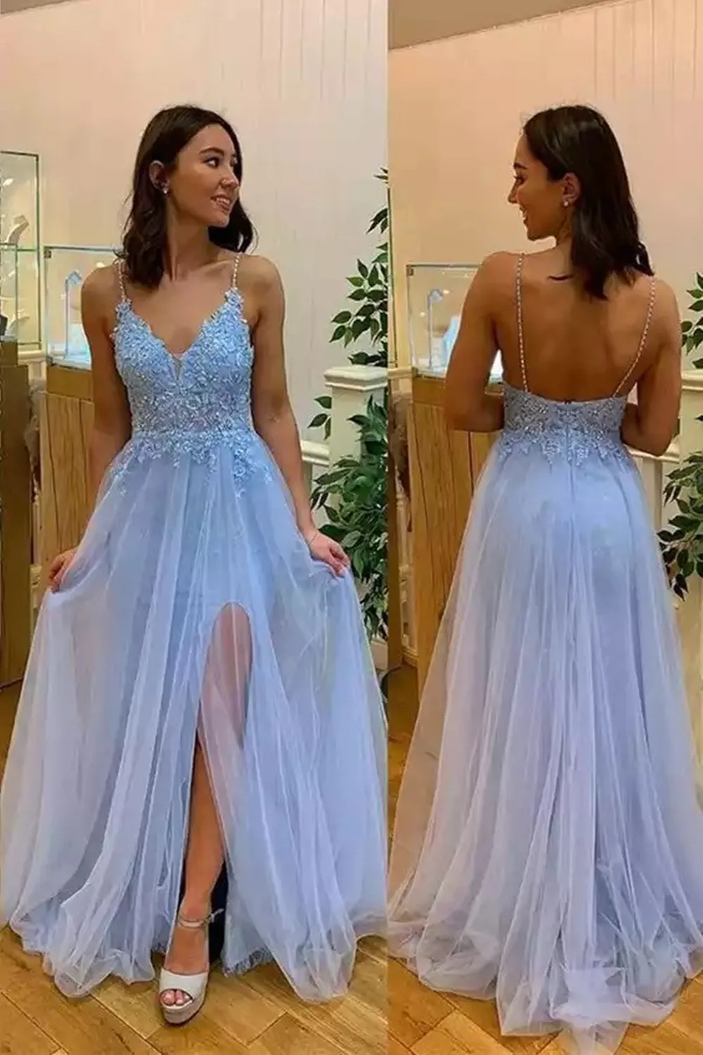 Light-Blue-Split-Prom-Dresses-Long-2022-Luxury-Applique-Lace-Imported ...
