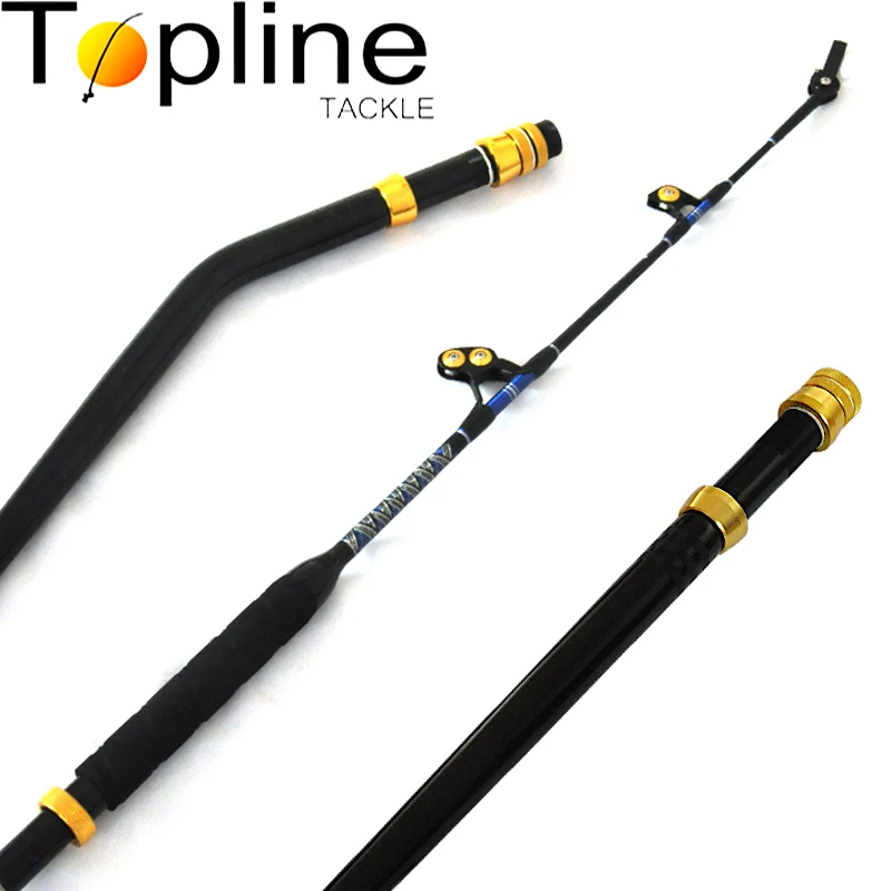 Sea Trolling Rod Tuna Fishing Rod 100LB 130LB Aluminum 2+1Big Guide ...
