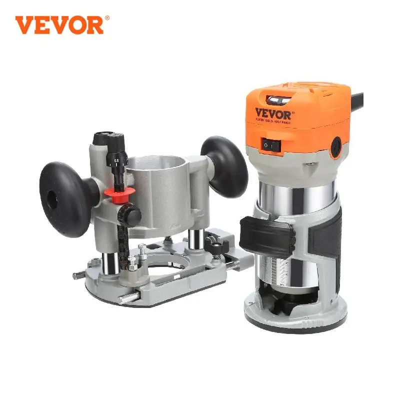 VEVOR Wood Router 1.25HP 800W Compact Wood Trimmer Combo Tool 30000RPM ...