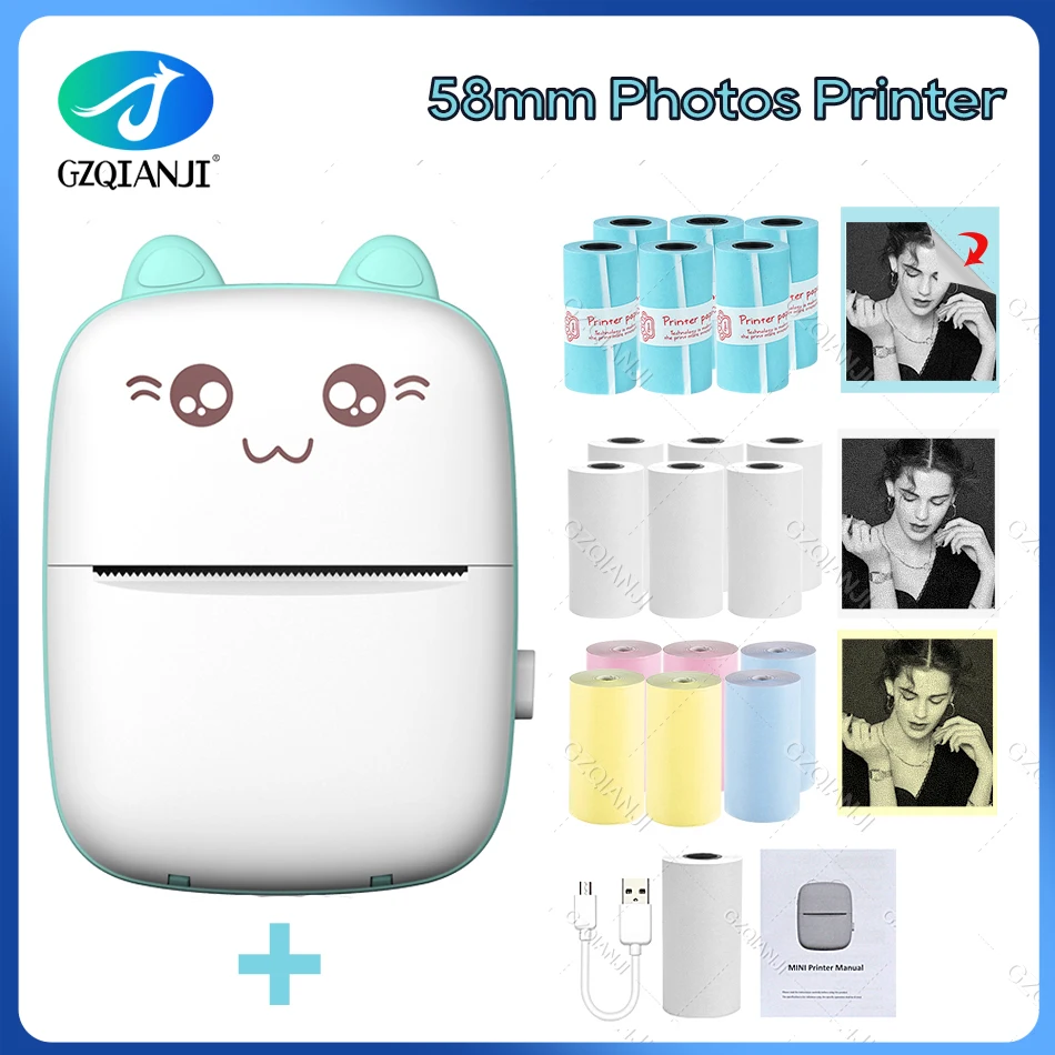 Mini-Photo-Pocket-Printer-Portable-Ink-free-Thermal-57mm-Sticker-Paper ...