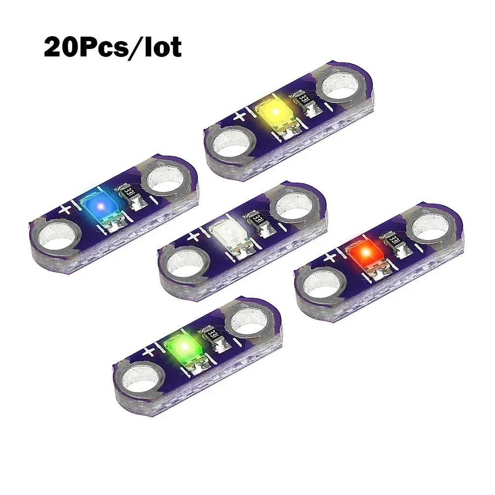 20pcs/lot LilyPad Led Yellow/Green/White/Blue/Red LED Light Module For ...