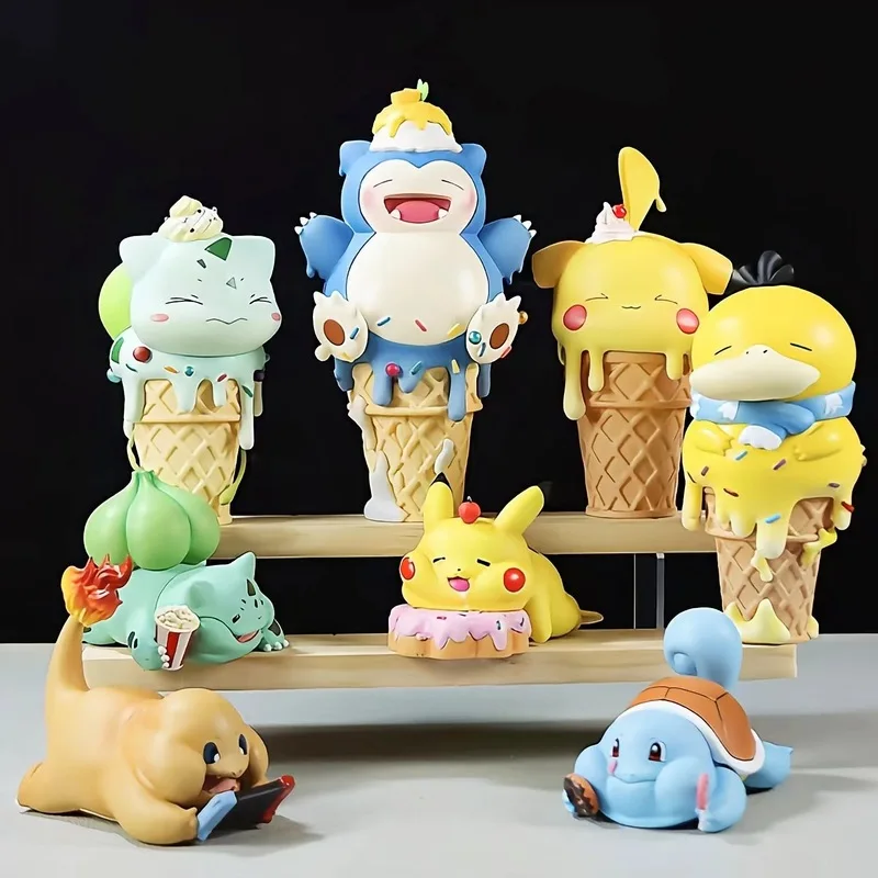 Pokemon Cartoon Action Figures, Pikachu Bulbasaur, Psyduck, Snorlax ...