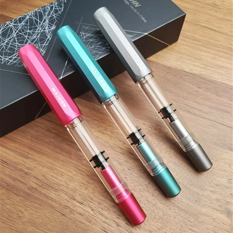 Resin-MAJOHN-T1-Metal-Fountain-Pen-Acrylic-Piston-MOONMAN-Fine-F-Large ...