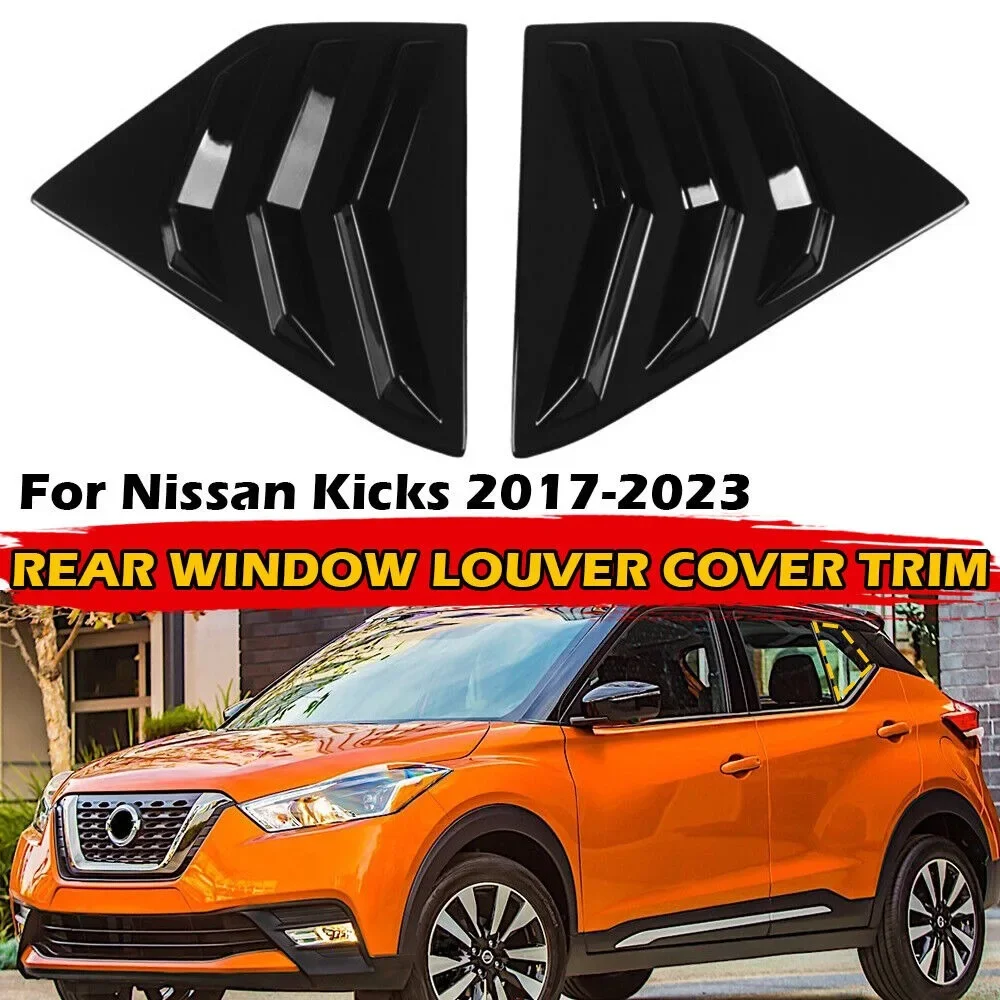 For-Nissan-Kicks-2017-2023-Car-Rear-Louver-Window-Side-Shutter-Cover ...