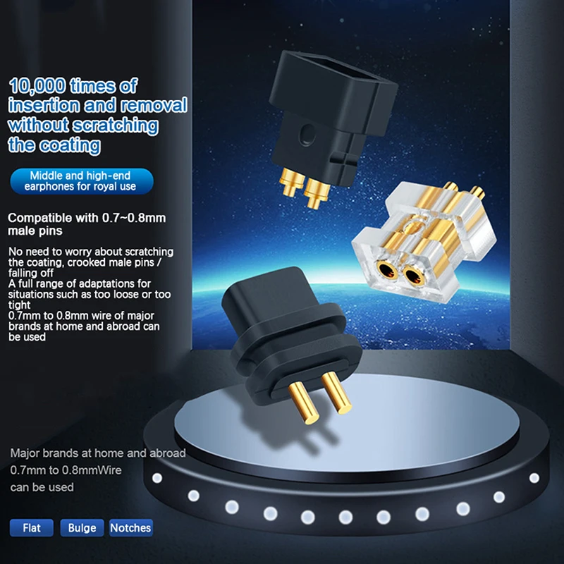 2-Pcs-0-78-Double-Needle-Socket-UE-QDC-Custom-Diy-Earphone-Repair-Flat ...