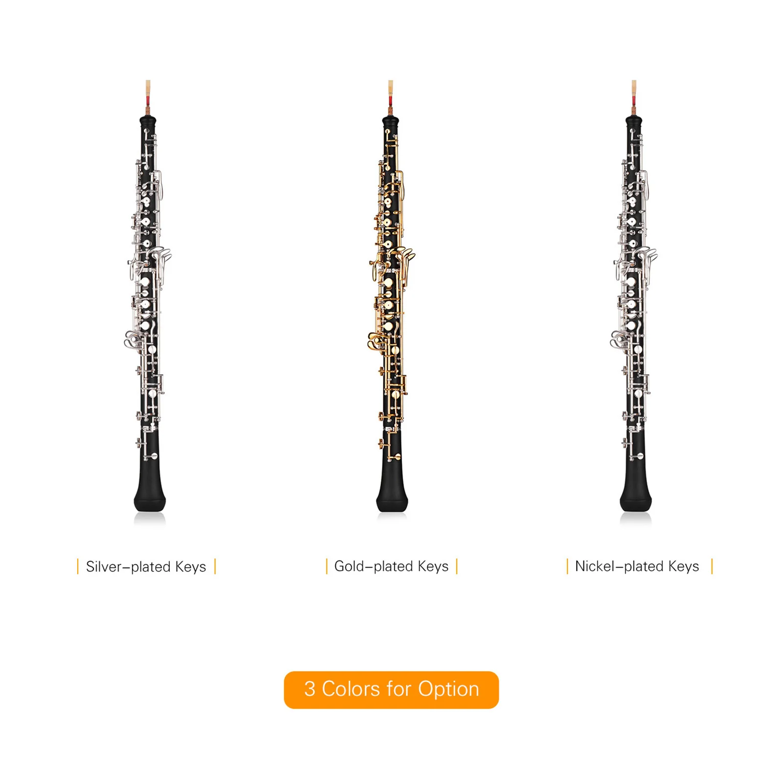 Professional-Oboe-C-Key-Semi-automatic-Style-Silver-plated-Keys-Woodwind-Instrument-with-Oboe ...