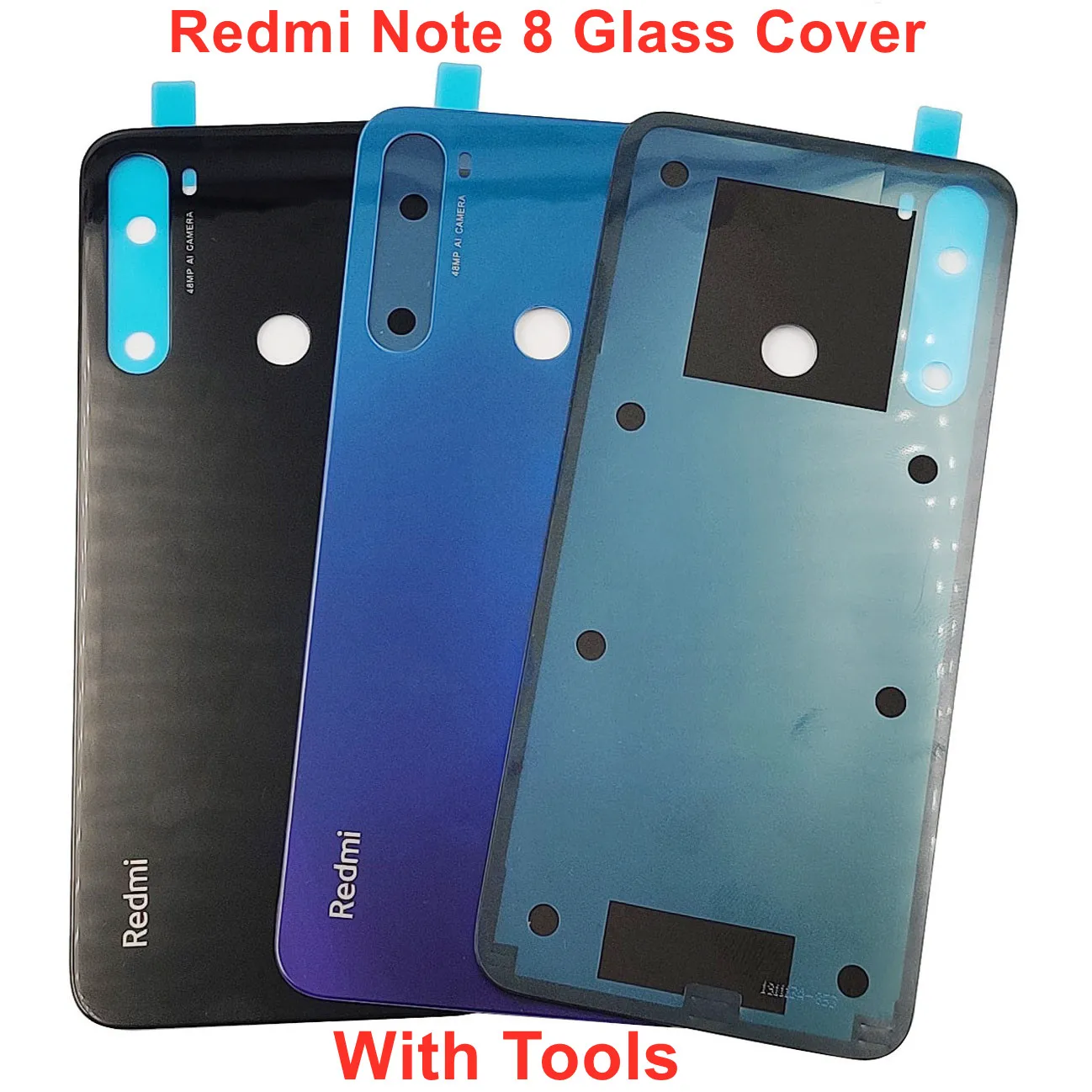 Tampa de bateria de vidro para Xiaomi Redmi Note 8, Hard Back Door ...