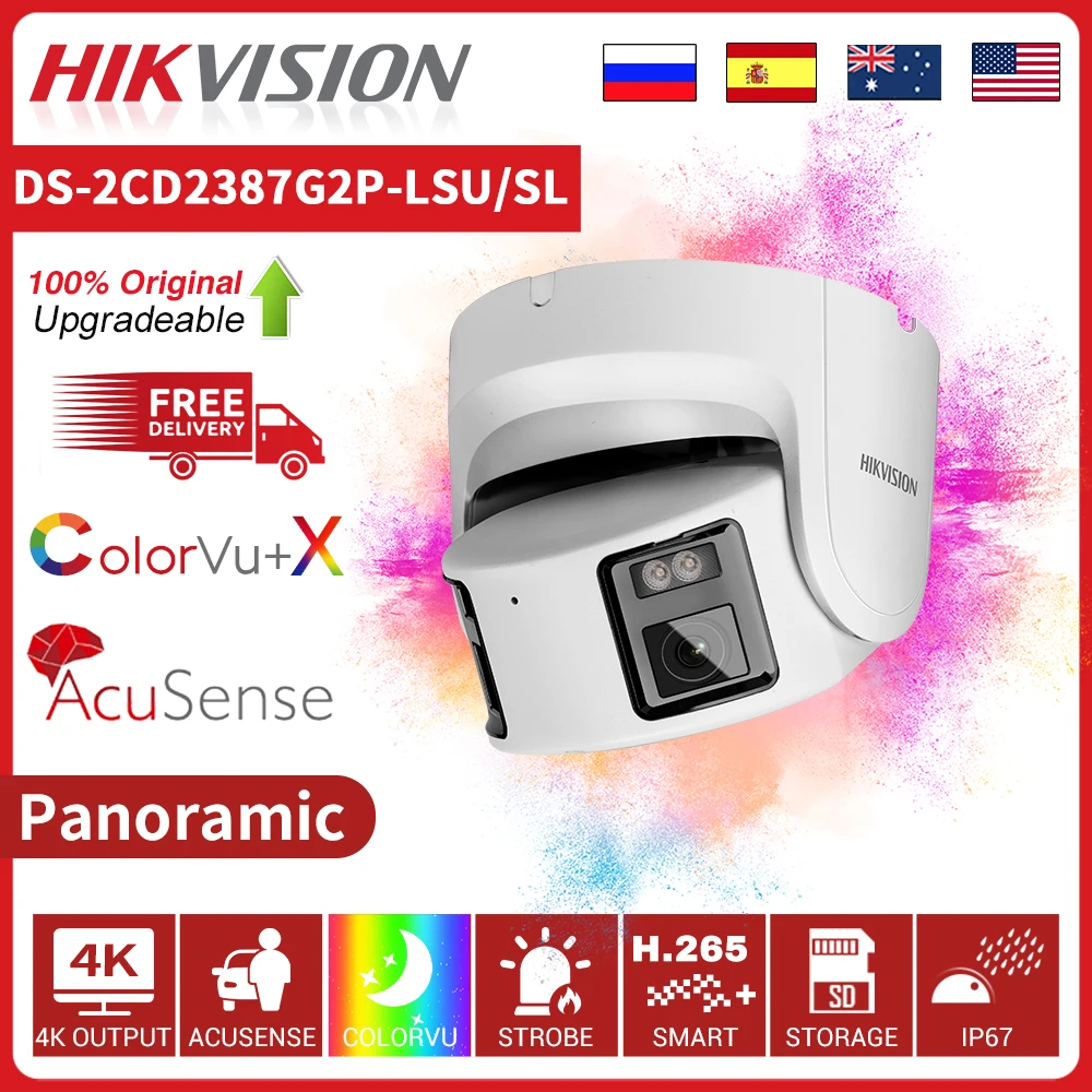 Hikvision Ip Camera Ds-2cd2387g2p-lsu/sl 8mp Panoramic Colorvu Fixed Turret Cam Stroble Light ...