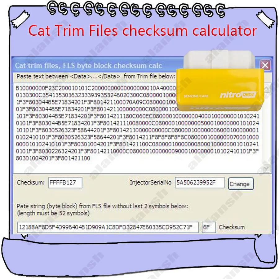 For Caterpillar Cat Trim Files Checksum Calculator + Nitro Obd Adapter ...