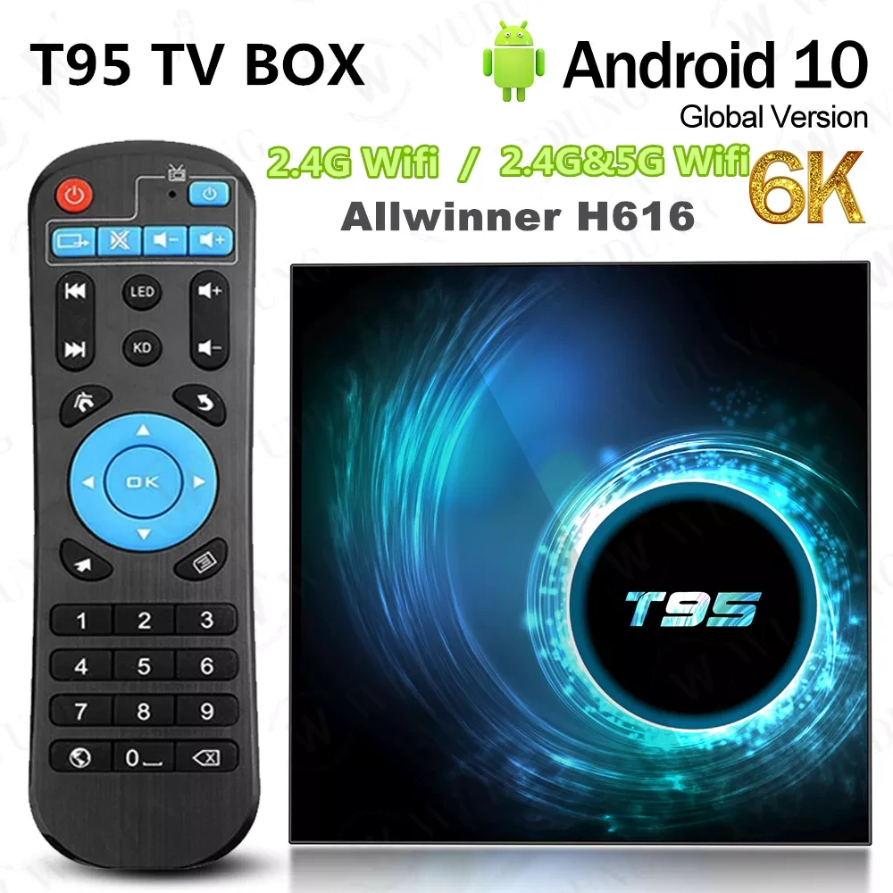 T95 Tv Box Android 10.0 Allwinner H616 2g/4g Ram 16g 32g 64g Rom Tvbox Bt 2.4g 5g Wifi Hdr 6k ...