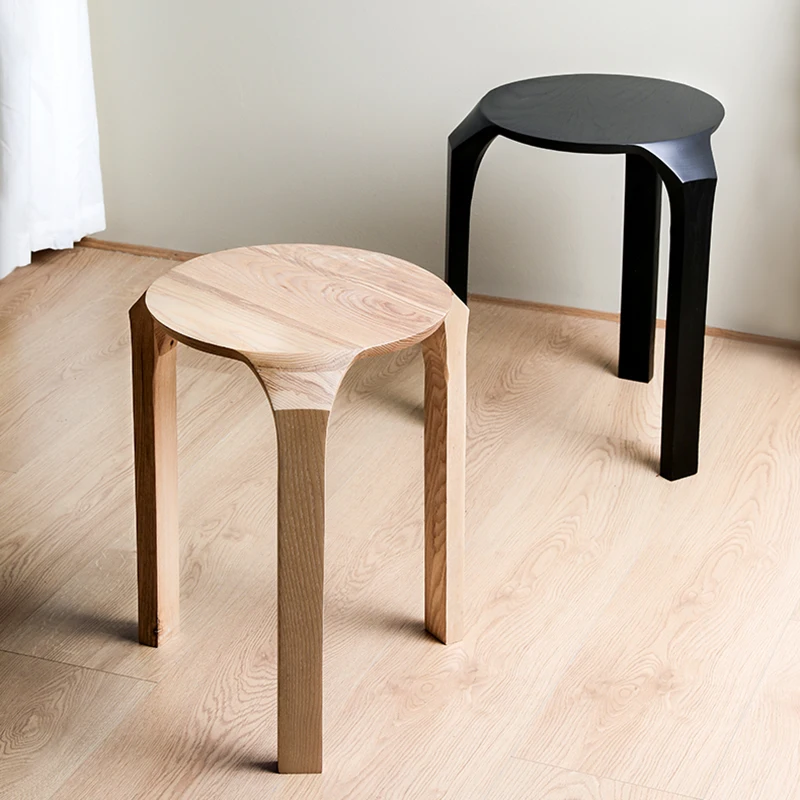 Nordic-Creative-Solid-Wood-Stool-Home-Furniture-Modern-Round-Stool ...