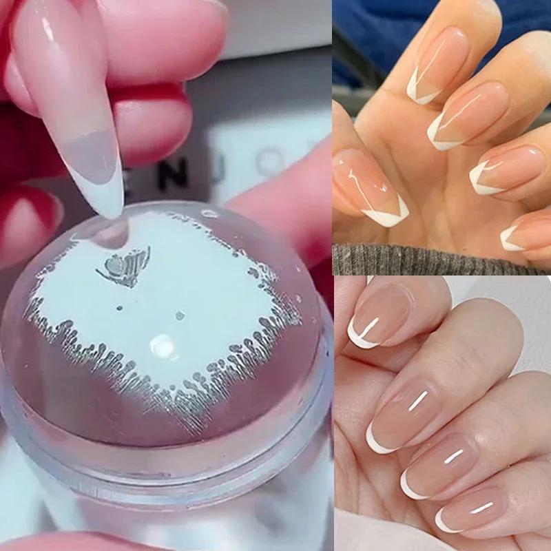 2PC Transparent Nail Stamper Jelly Silicone Printing Nail Polish ...