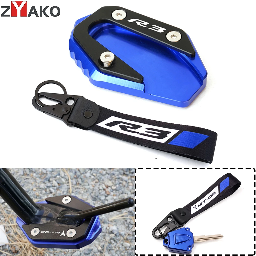 Motorcycle Side Stand Enlarge Plate Kickstand Extension For YAMAHA R3 ...