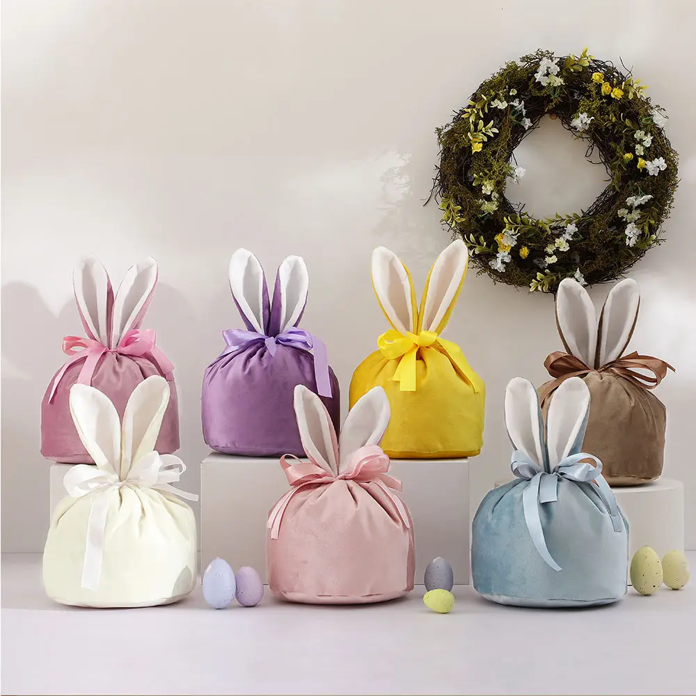 Sacs-de-lapin-de-P-ques-en-velours-mignon-emballage-cadeau-lapin-sacs ...