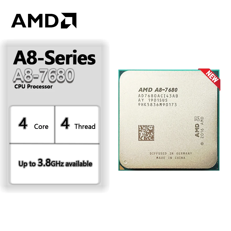 AMD A8-Series A8-7680 A8 7680 3.5GHz Quad-Core Quad-Thread CPU Processor AD7680ACI43AB 45W ...