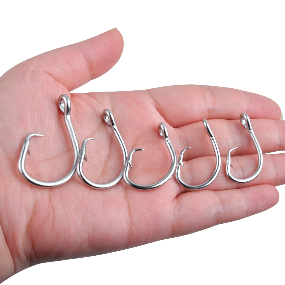 200Pcs Tuna Circle Fishing Hooks 2X Strong Stainless Steel Big Game ...
