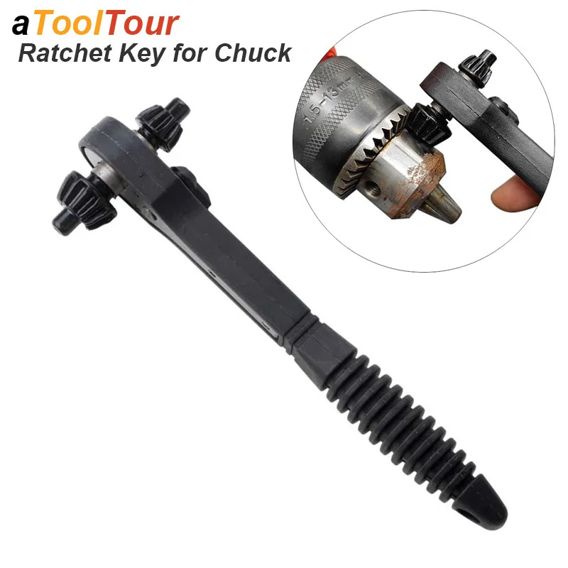 Ratchet Key For Chuck Wrench Spanner Torque Replace Universal 2 In 1 ...