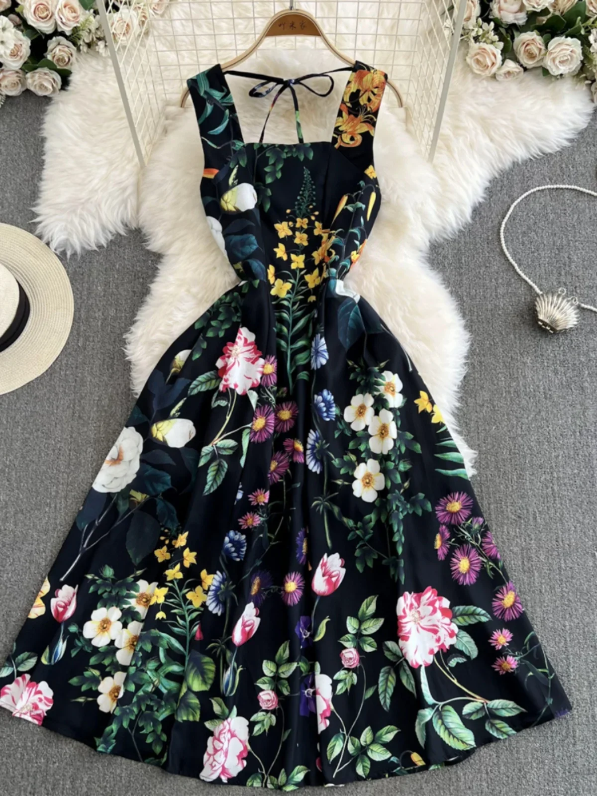 Retro-Summer-Women-s-Seaside-Vacation-Printed-Slim-Long-Dress-Birthday ...