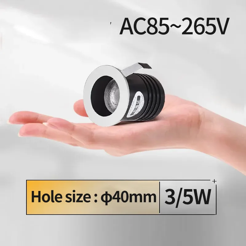 40mm-hole-recessed-mini-Spotlight-3w-5w-LED-ceiling-light-110v-220volt ...