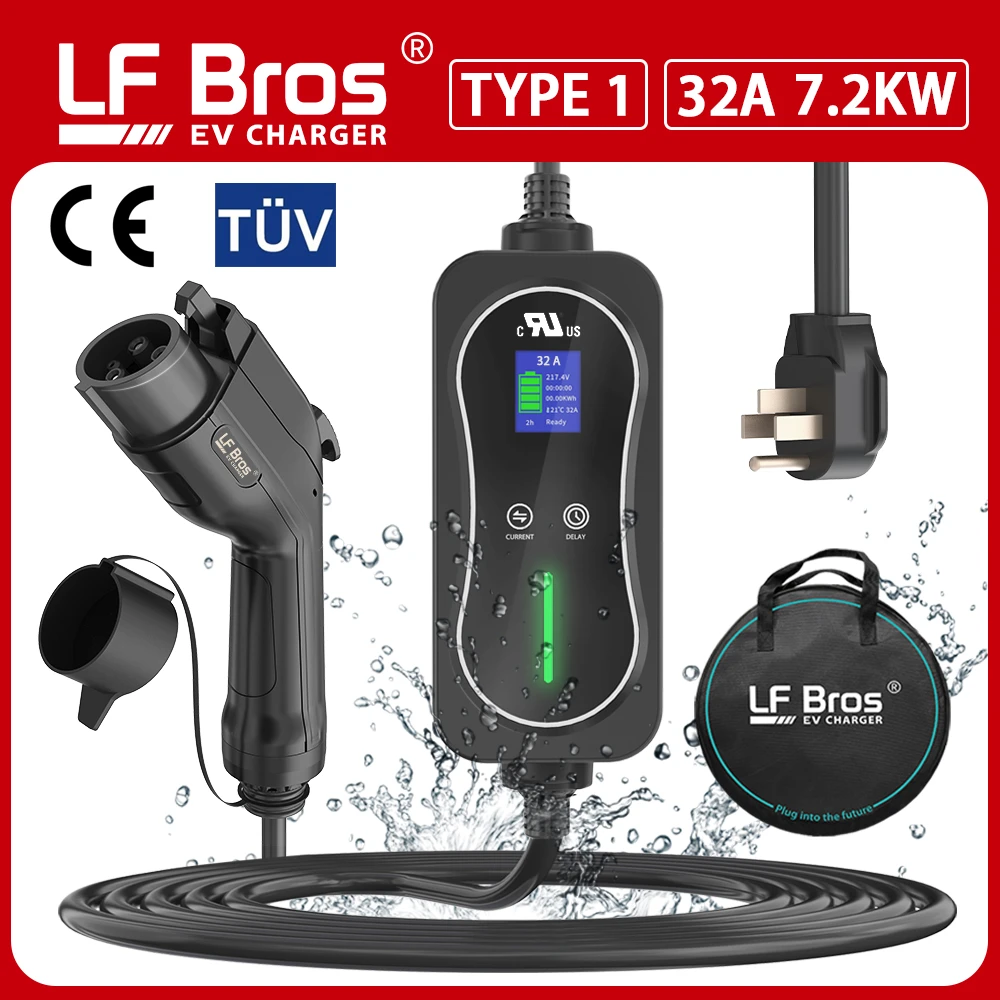 Level 2 EV Charger Type 1 10 32Amp 7.2KW Portable Electric Vehicle ...