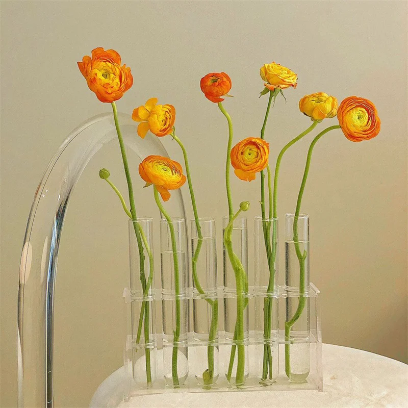 Flowers-Test-Tube-Vase-Acrylic-Glass-Table-Vase-Creative-Plant-Vases ...