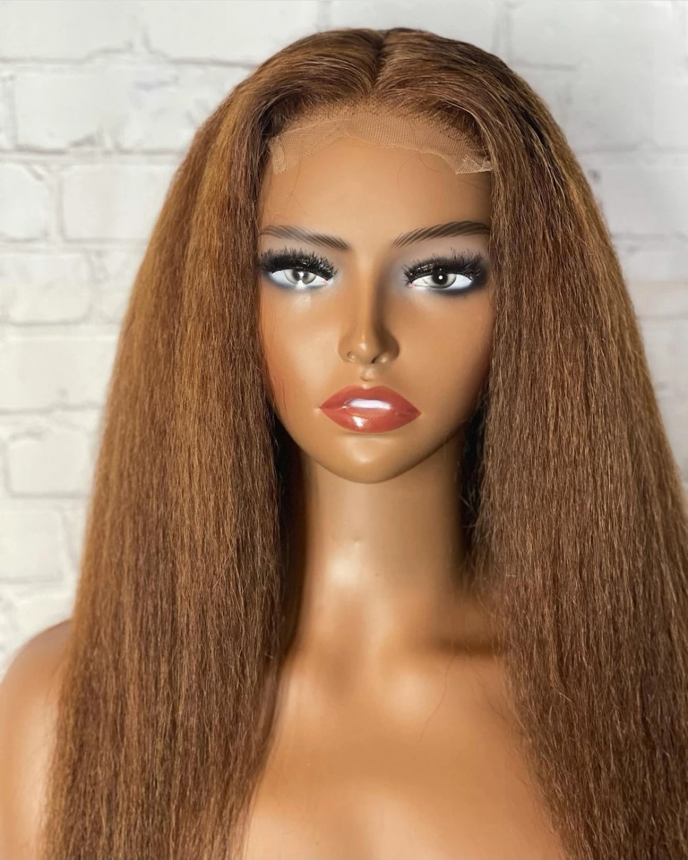 Synthetic Yaki Lace Front Wigs Black Women | Long Yaki Synthetic Lace ...