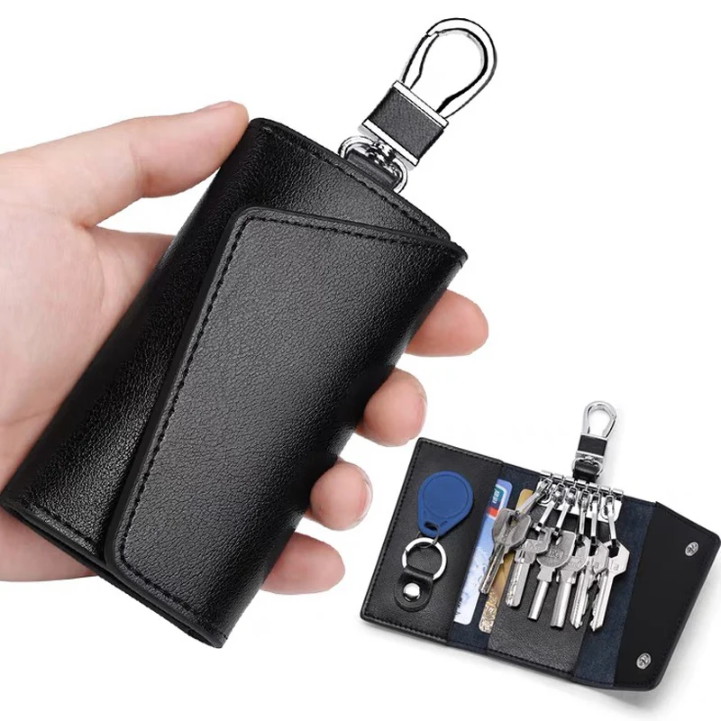 Genuine-Leather-Keychain-Bag-Men-Women-Key-Holder-Organizer-Pouch-Cow ...