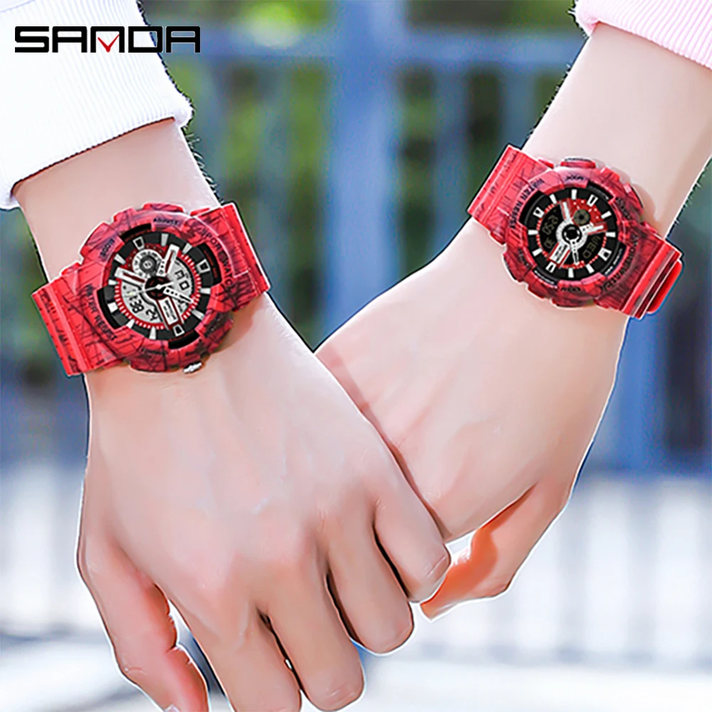 SANDA-Couples-Watches-for-Men-Waterproof-Sport-Wristwatch-Woman ...