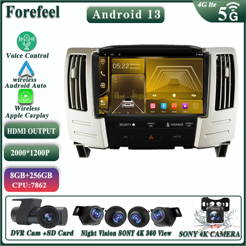 Android-13-Screen-DVD-Multimedia-For-Lexus-RX300-RX330-RX400-2004-2007 ...
