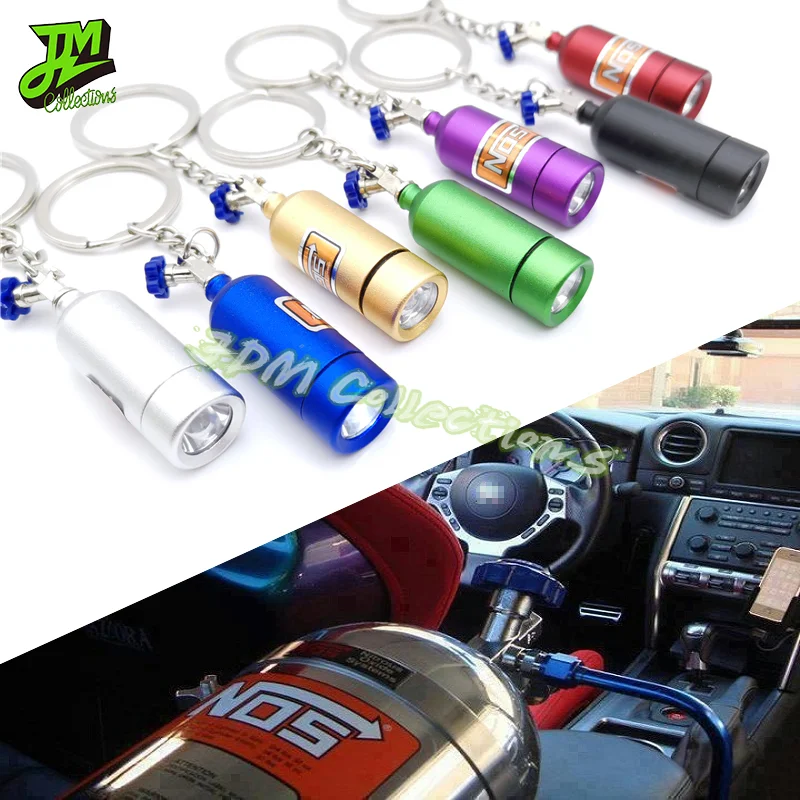 NOS-Bottle-Keychain-With-Led-Light-Creative-Nitrogen-Bottle-Keyrings ...
