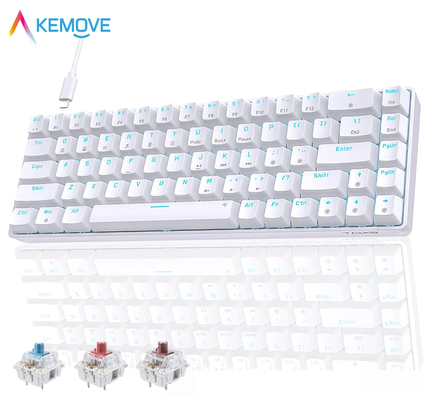 Mini clavier de jeu mécanique filaire TMKB T68SE Type C, commutateur ...