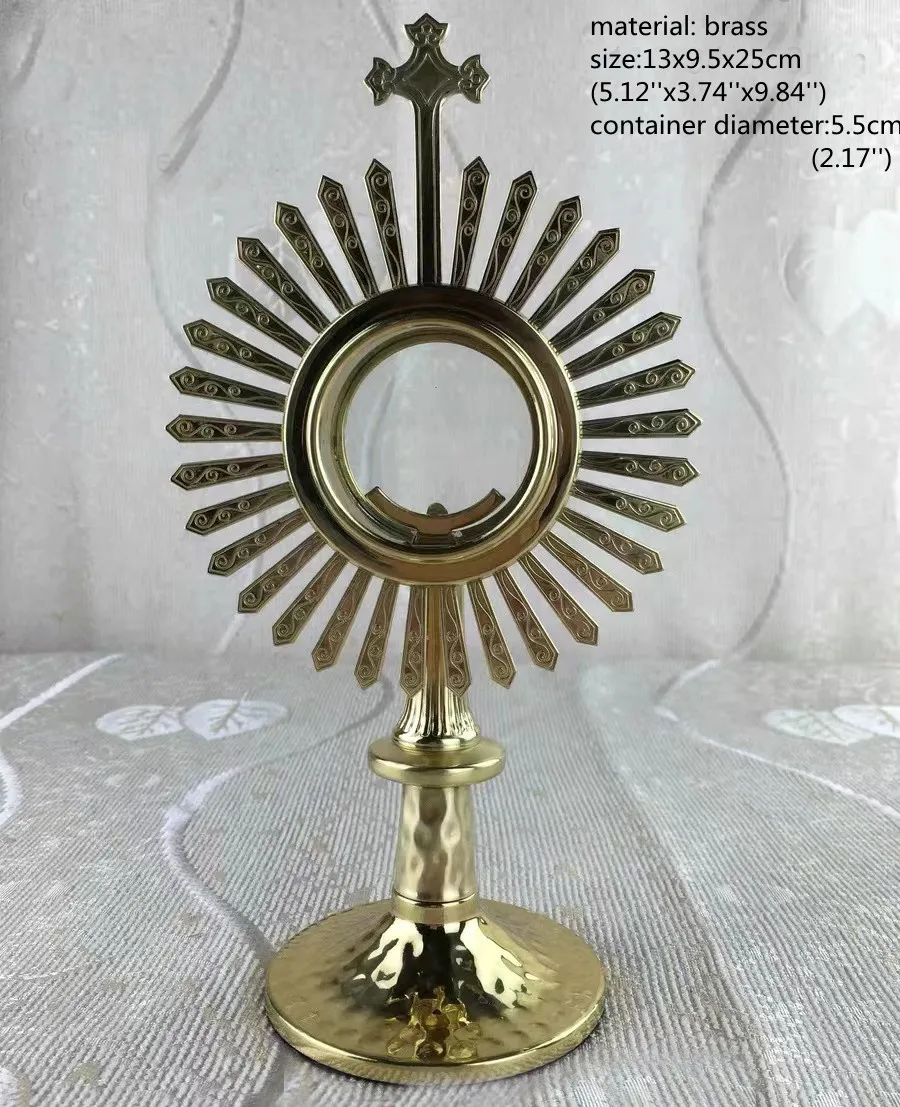 Catholic-Brass-Ray-Monstrance-And-Budded-Cross-With-Circular-Luna-Holy ...