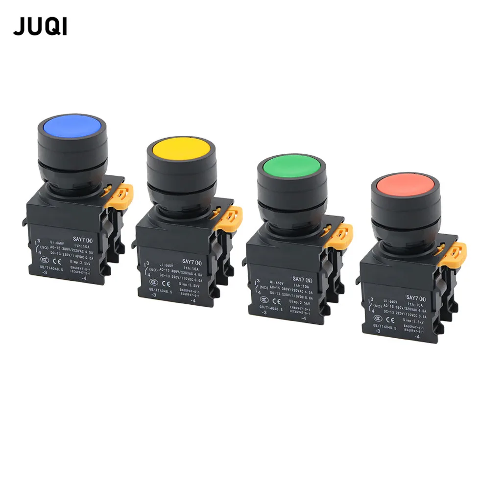 NEW-High-quality-switch-1NO-1NC-Flat-Head-Button-Switch-Momentary-self ...