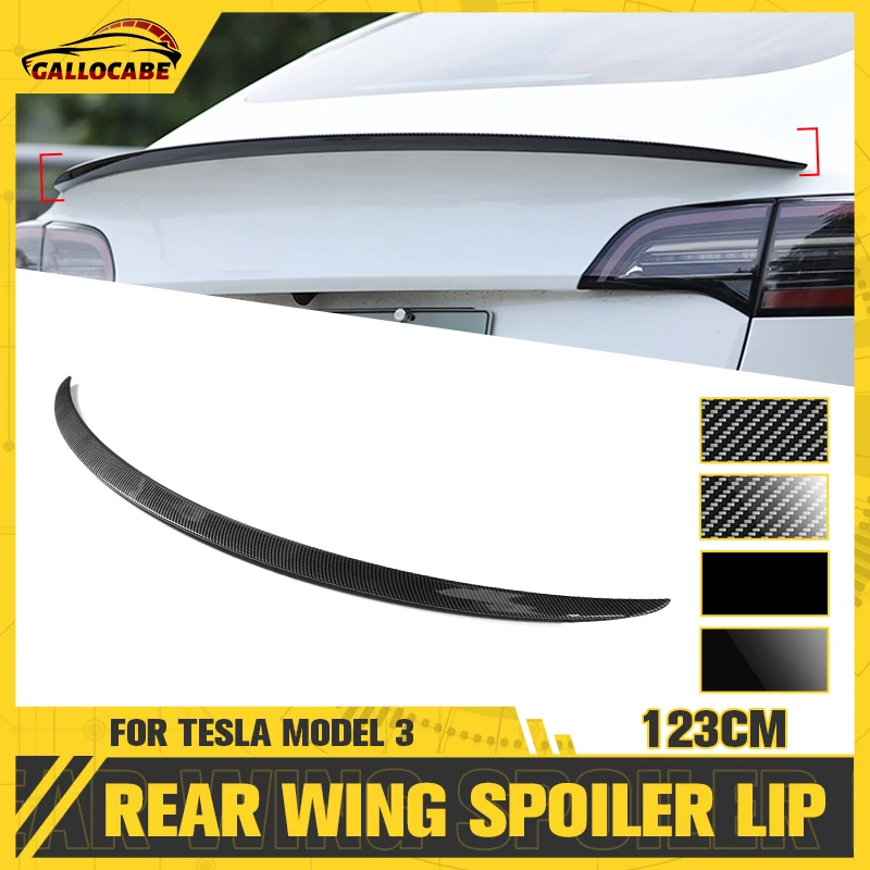 Car Rear Trunk Spoiler Carbon Fiber Abs Wing Styling Decoration Kit For ...