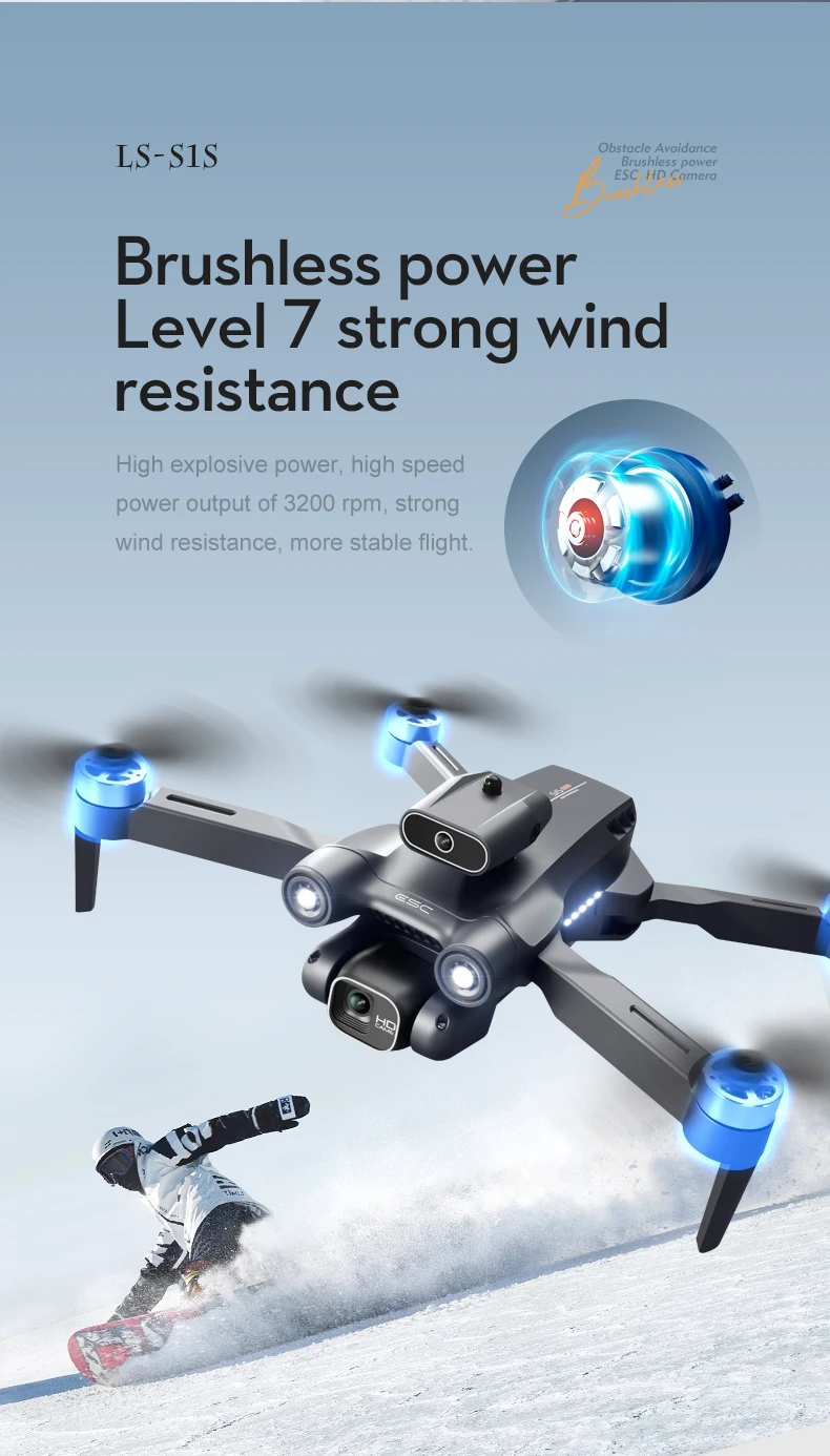 LSRC-S1S Drone - 2024 New RC Drone 145g 4K 8K HD Gimbal Anti-Shake Cam ...