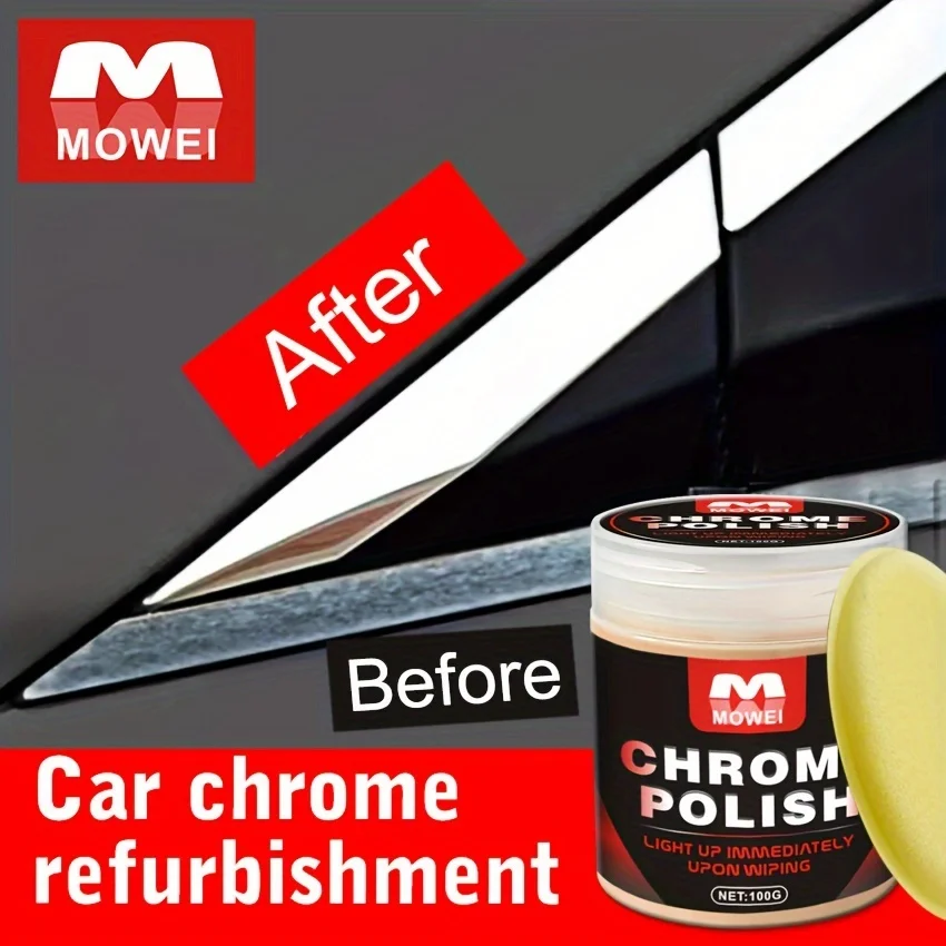 Chrome Rust Remover & Shine Enhancer - Multi-Purpose Restoration Polish for Car Trim and Components