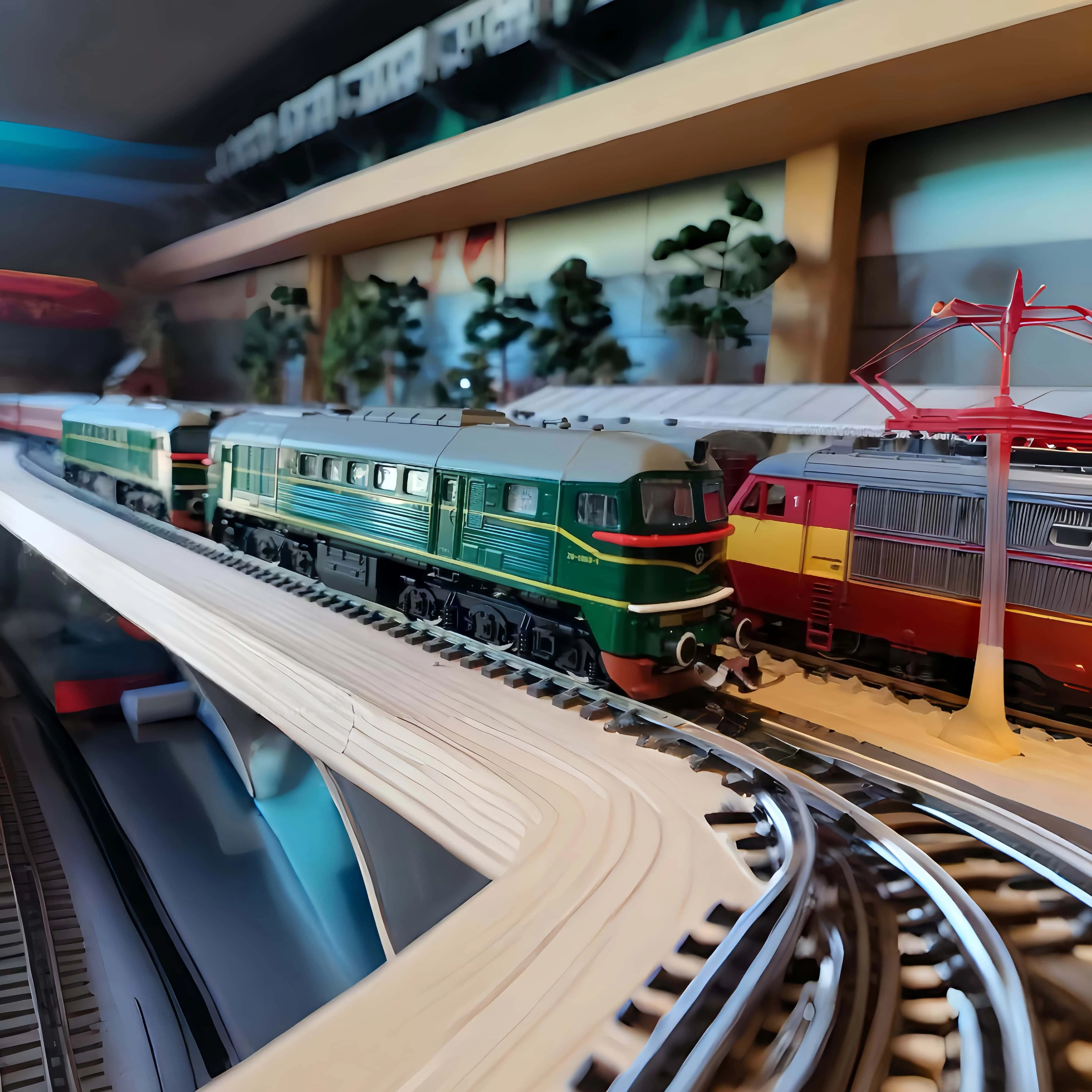 HO Scale 1:87 Russian M62 Diesel and Chinese's Green Carriage Train ...