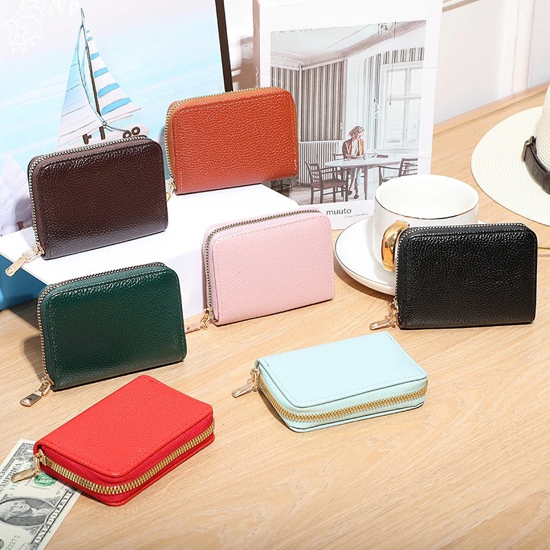 Litchi-print-multi-card-bag-Small-portable-ladies-11-card-organ-card ...