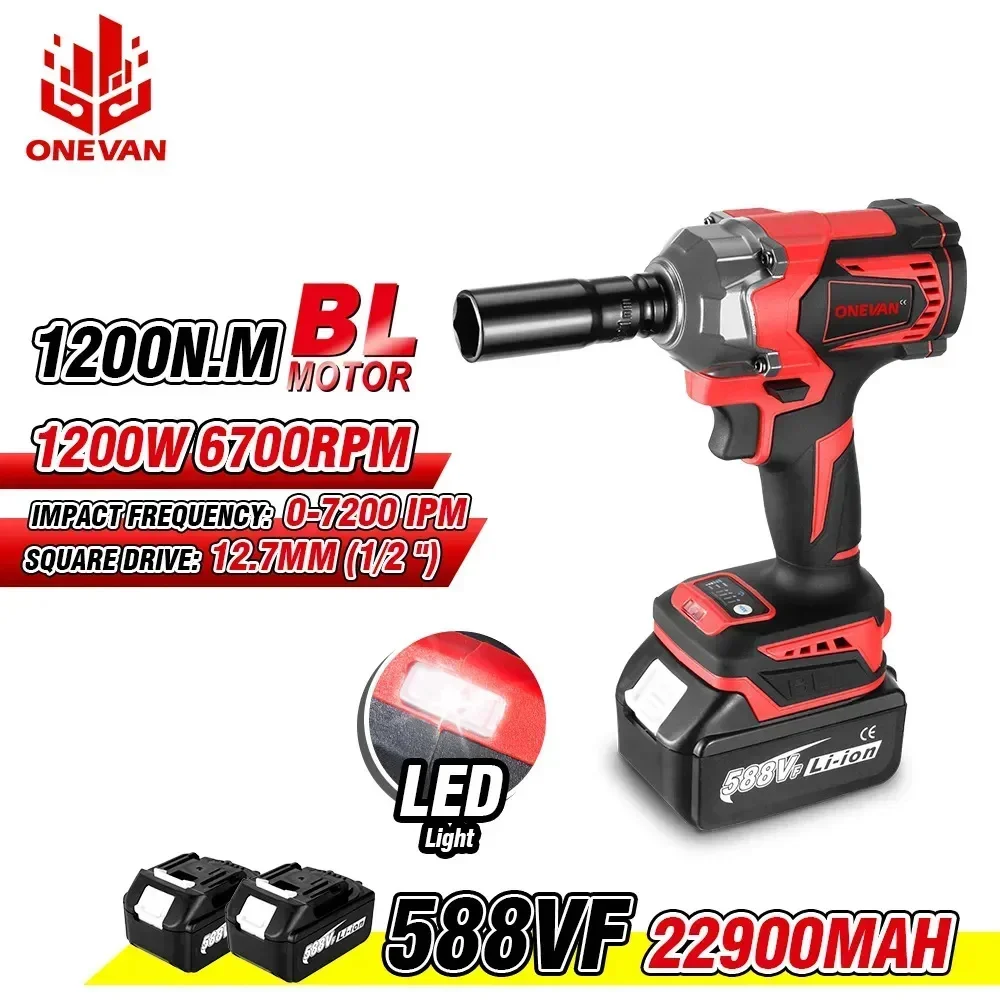 ONEVAN-1200N-M-Torque-Brushless-Electric-Impact-Wrench-1-2-Inch-Cordless-Electric-Wrench-With ...