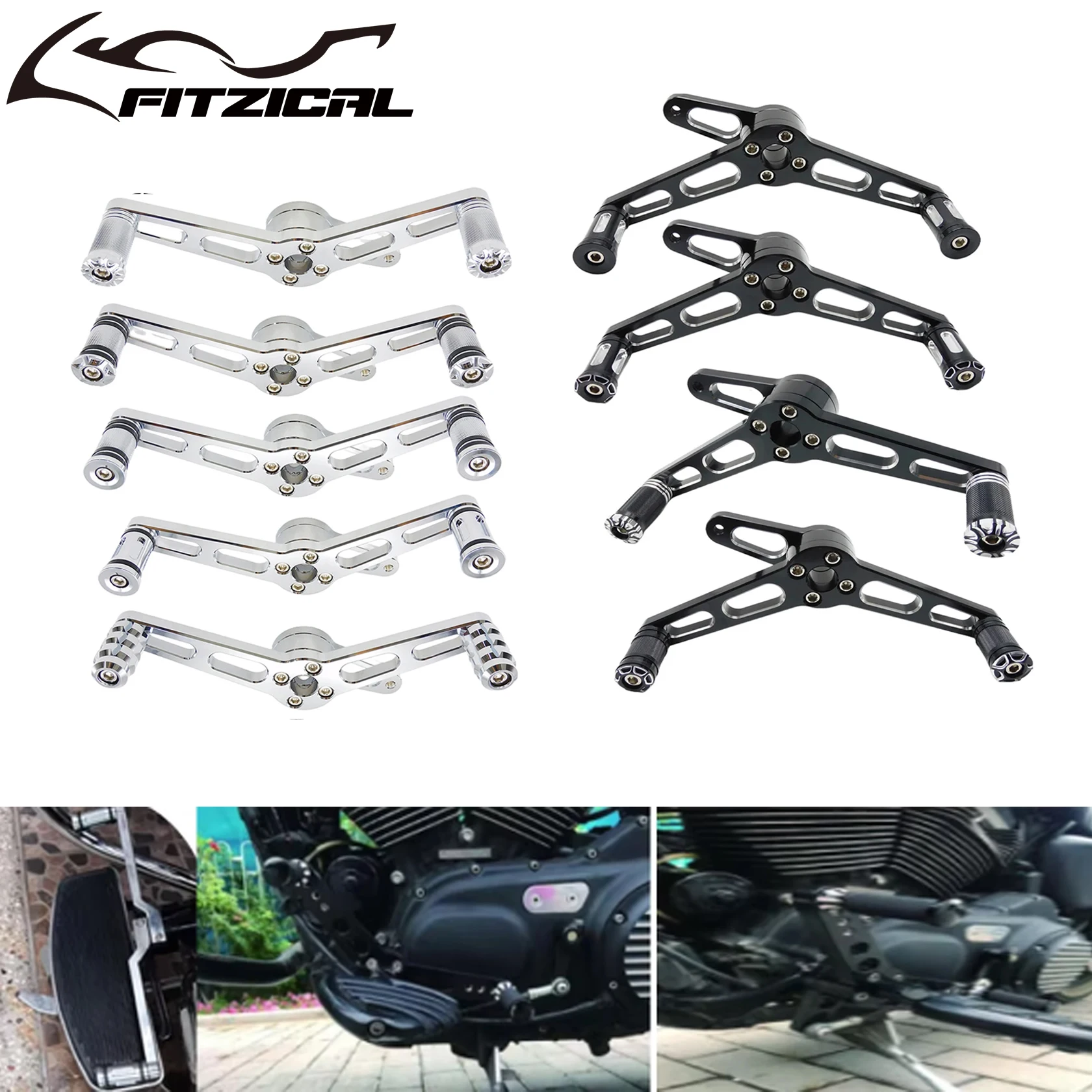 Motorcycle Forward Control Heel Toe Shift Lever Pedal Shifter Foot Pegs ...