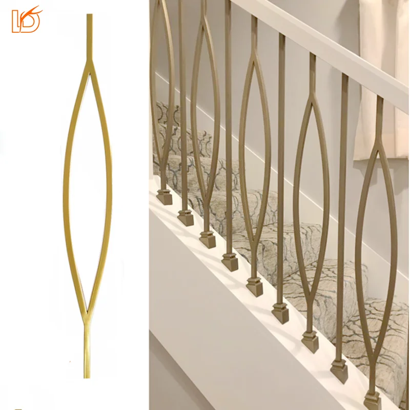 Modern style wholesale square hollow willow wrought iron stairs indoor ...