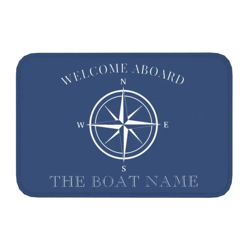 Custom-Nautical-Welcome-Aboard-Boat-Doormat-Mat-Anti-Slip-Kitchen-Bath ...