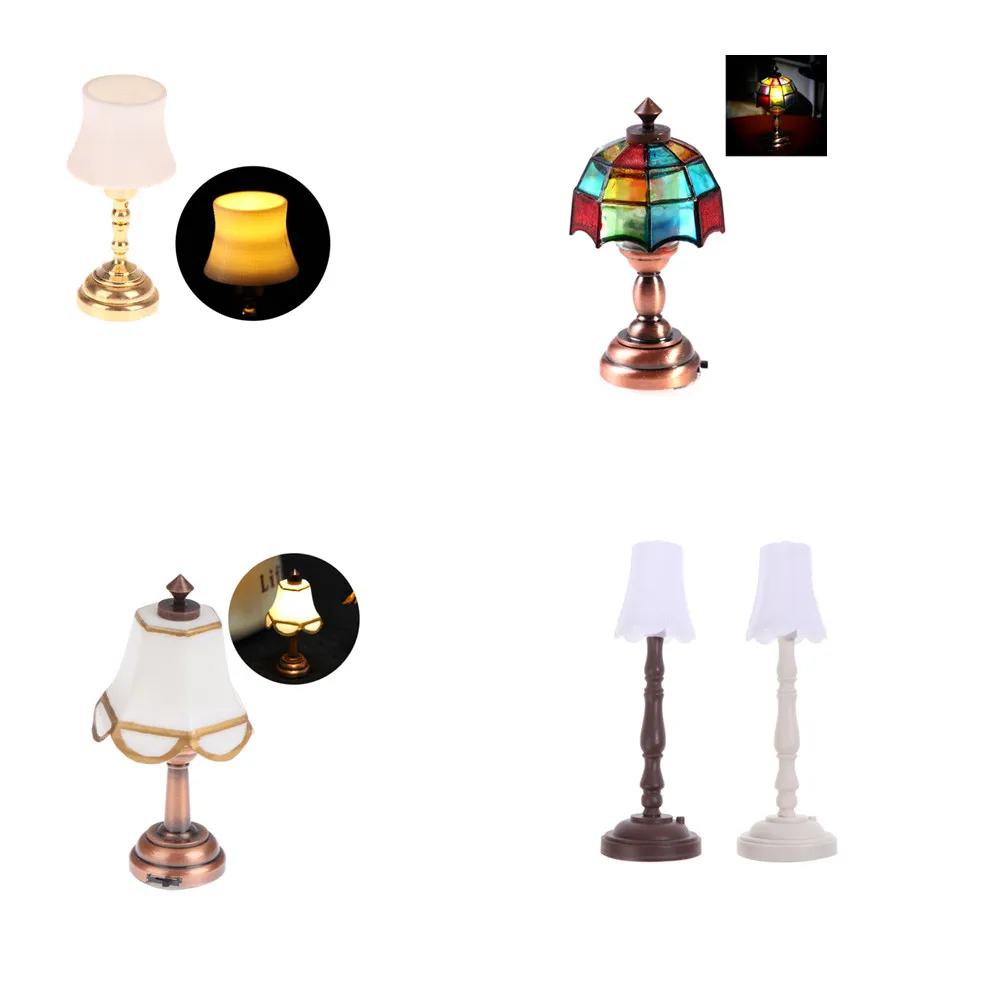 1-12-Dollhouse-Miniature-Desk-Lamp-LED-Lamp-Doll-Decor-Toy-With-Switch ...