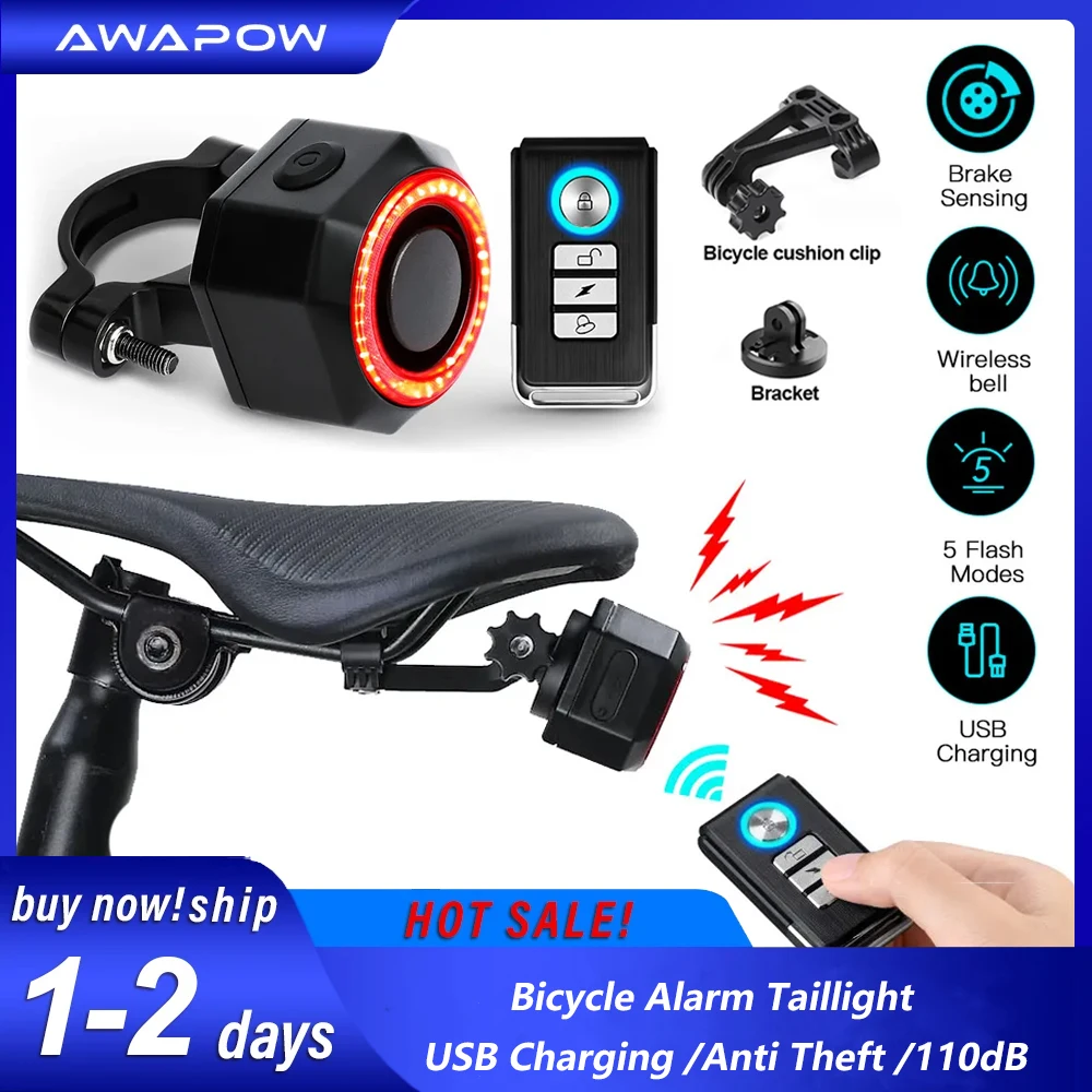 Awapow-Bicycle-Alarm-Remote-Control-Bike-Anti-Theft-Alarm-USB ...