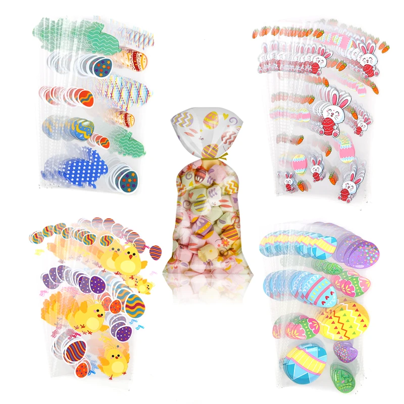 Easter Candy Gift Plastic Bags | Easter Plastic Bag Cookie | 50 Pcs Bag ...