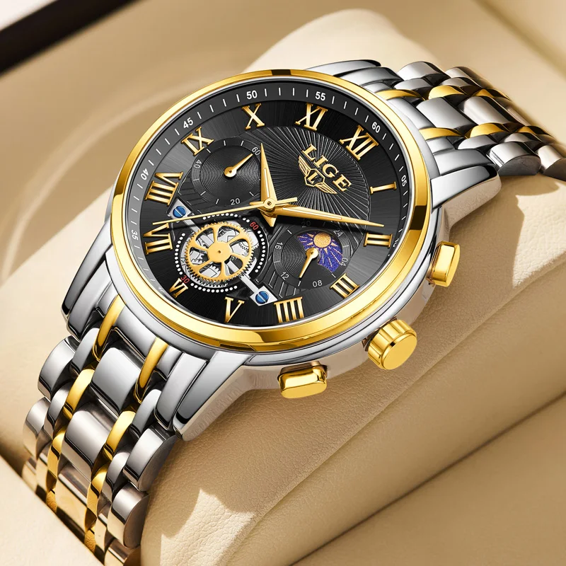 LIGE-Man-Watch-Sports-Quartz-Watches-Men-Waterproof-Chronograph ...