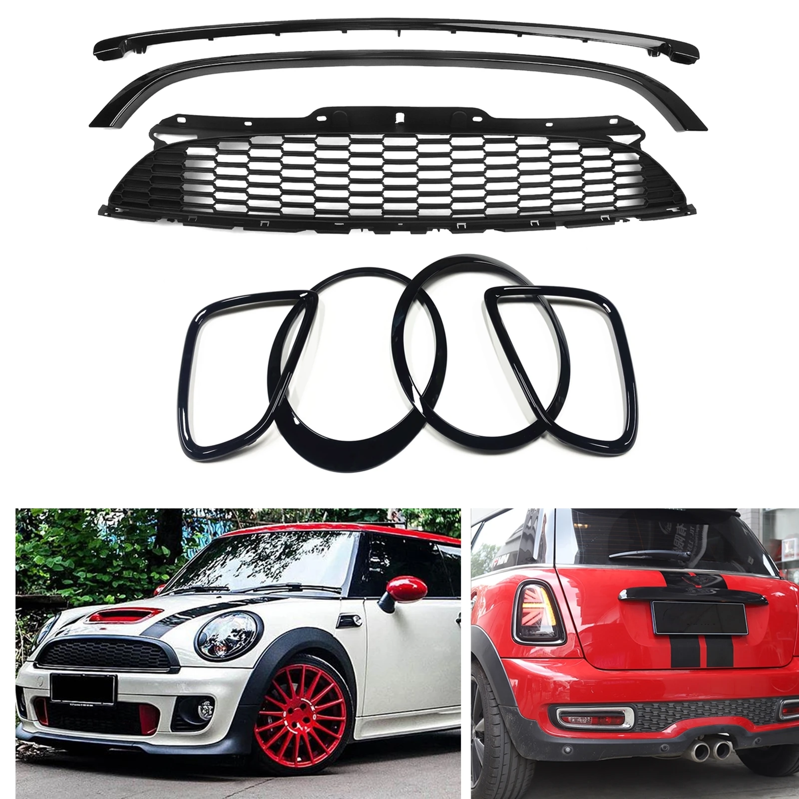 Rear-Front-Headlight-Eyebrows-Trim-Front-Bumper-Trim-Front-Grill-For ...